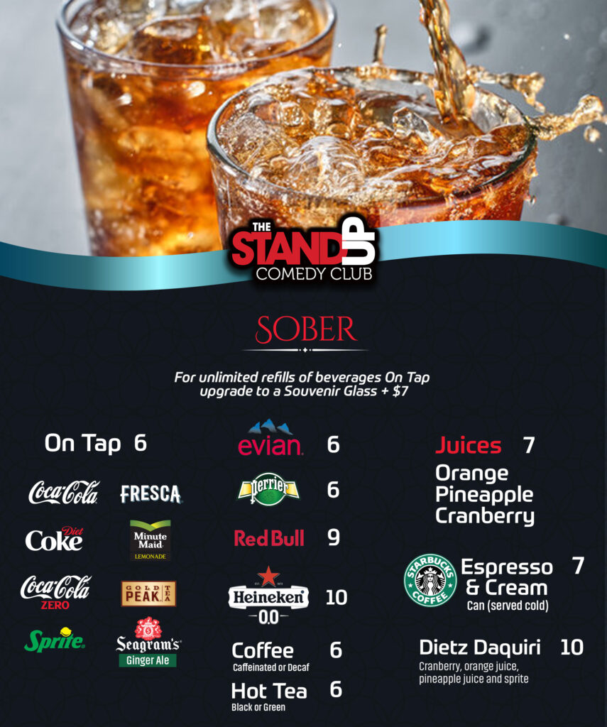 Menu - The Stand Up Comedy Club